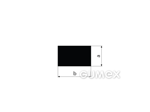 Rechteckiges Gummiprofil, 3x36mm, 70°ShA, EPDM, ISO 3302-1 E2, -40°C ...